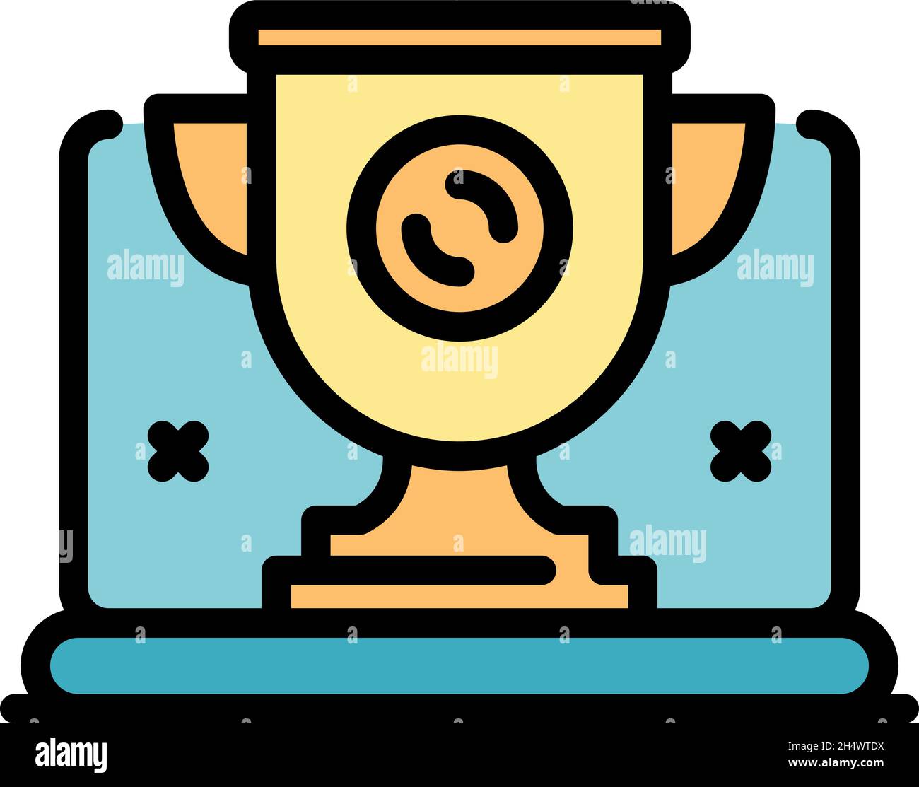 Gold cup stream game icon. Outline gold cup stream game vector icon ...
