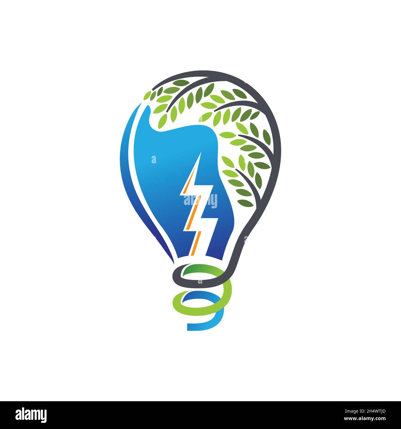 vector, illustration. bulb life with tree logo for life energy ...