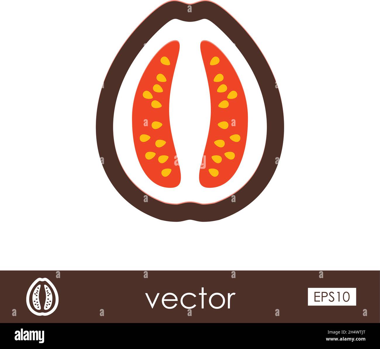 Guava outline icon. Tropical fruit. Vector illustration, eps 10 Stock ...