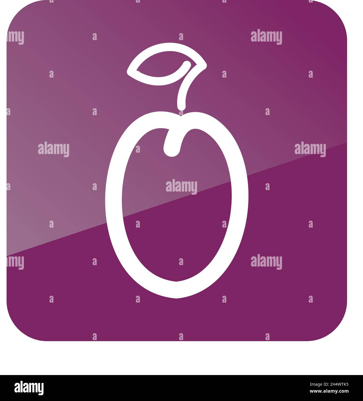 Plum outline icon. Fruit. Vector illustration, eps 10 Stock Vector ...
