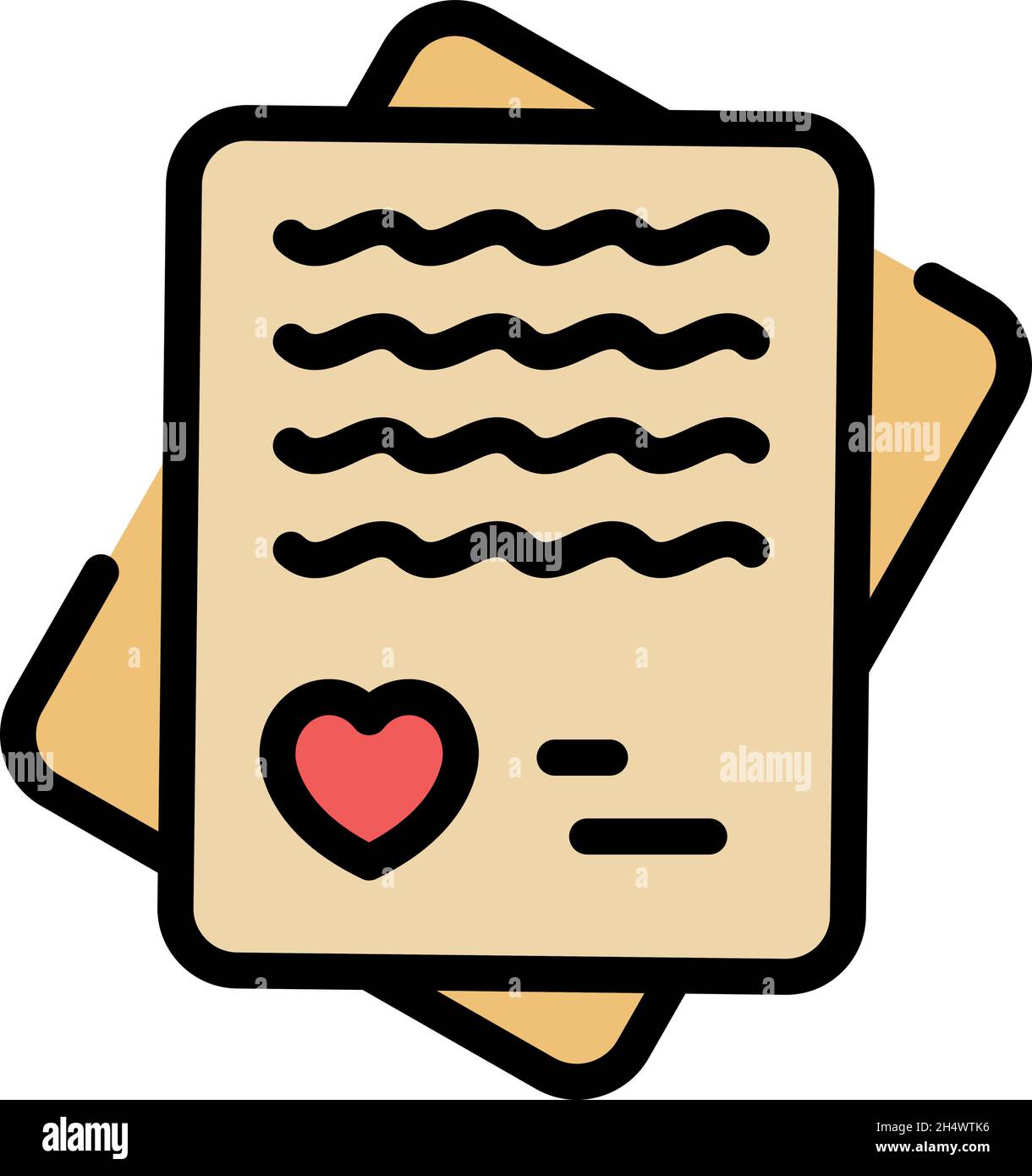 Trust letter icon. Outline trust letter vector icon color flat isolated ...