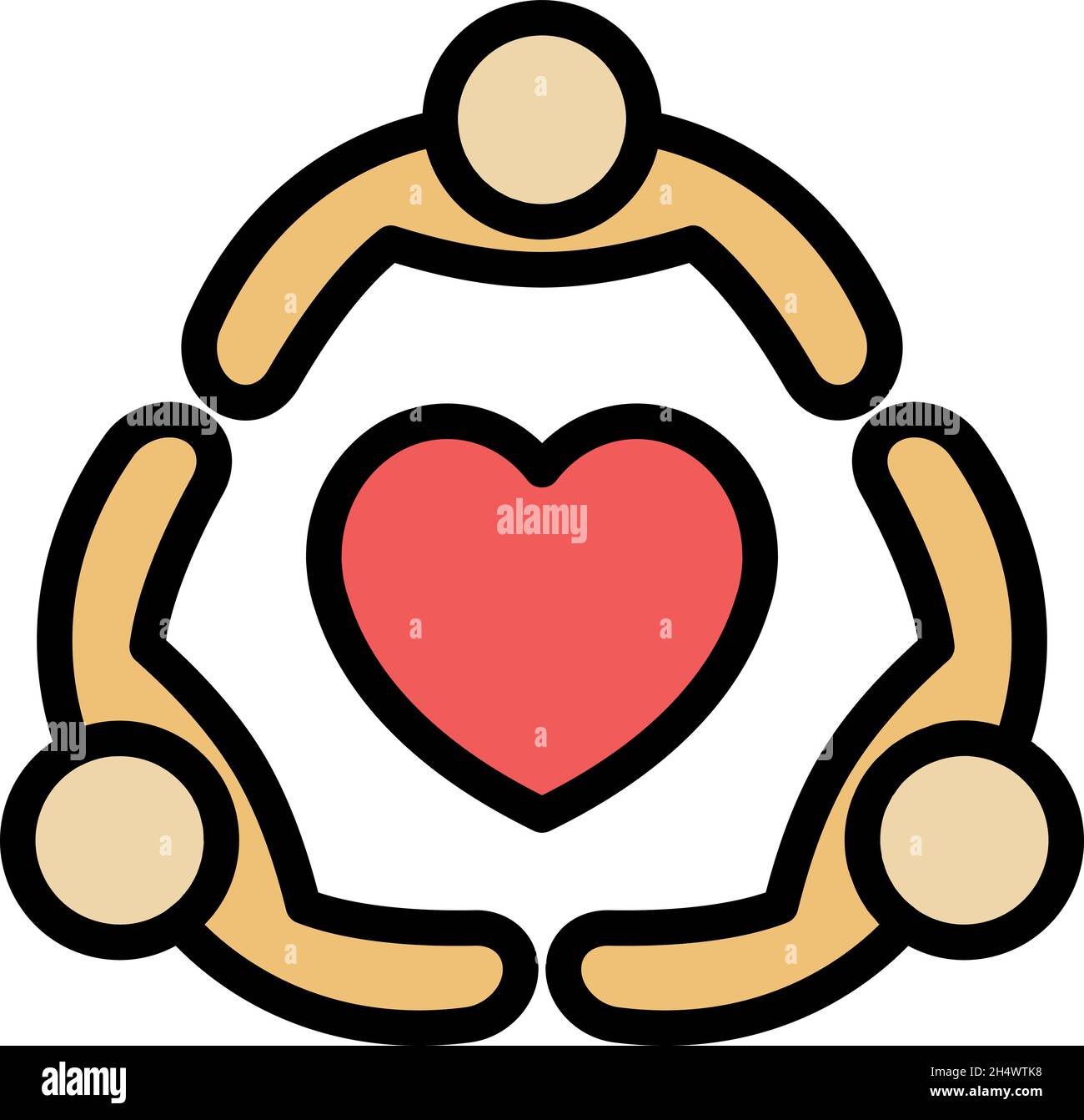 True friends icon. Outline true friends vector icon color flat isolated ...