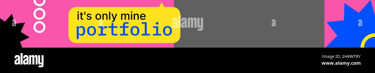 Editable Header for Portfolio in Pink and Yellow Colors. Vector ...