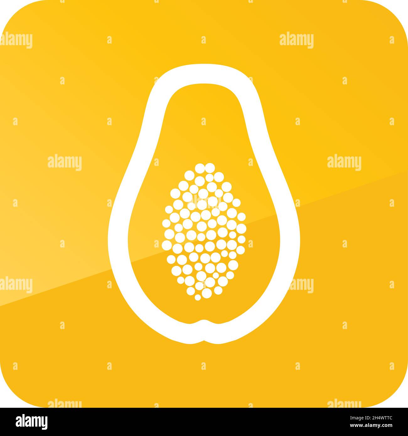 Papaya outline icon. Tropical fruit. Vector illustration, eps 10 Stock ...