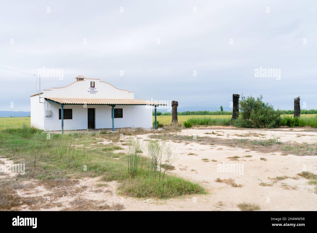 Mexican style building in the middle of the rice paddy fields Stock ...