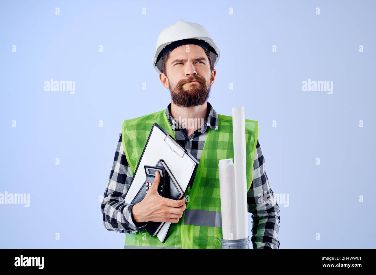 engineer construction work design profession isolated background Stock ...