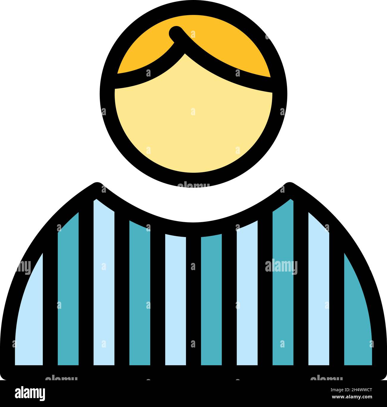 Young referee icon. Outline young referee vector icon color flat ...