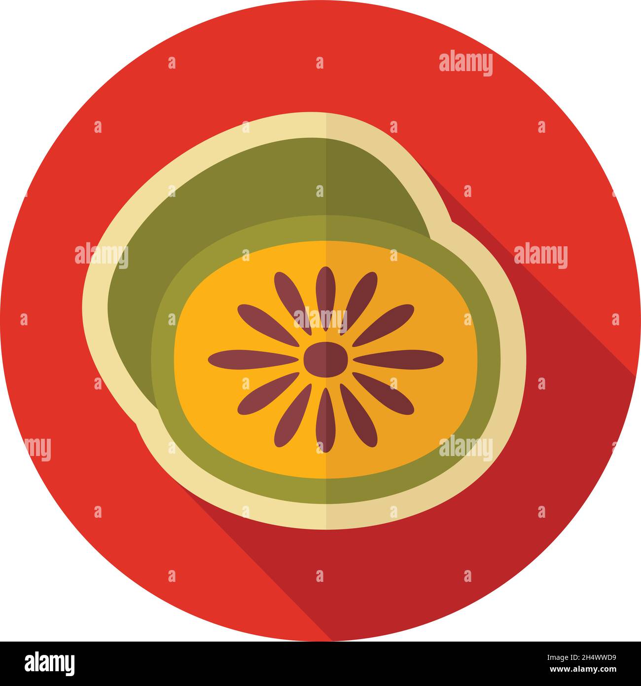 Kiwi flat icon. Tropical fruit. Vector illustration, eps 10 Stock ...