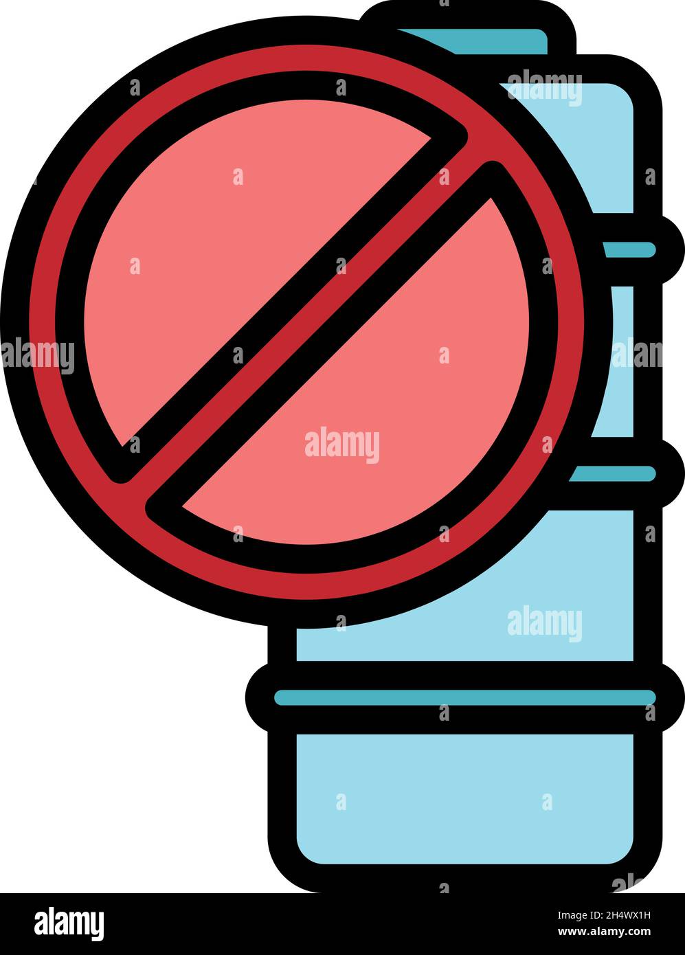 Broken battery icon. Outline broken battery vector icon color flat ...