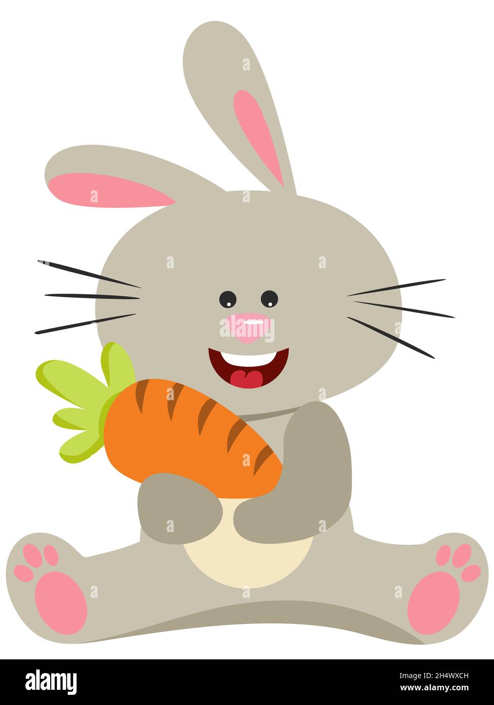 Cute Bunny With Carrot Clipart