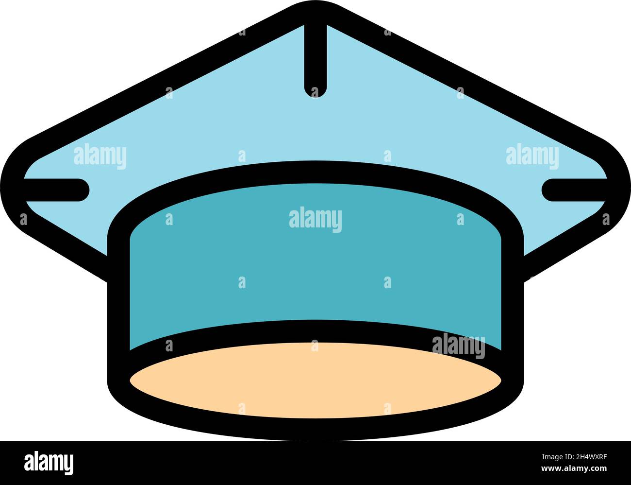 Degree graduation hat icon. Outline degree graduation hat vector icon ...