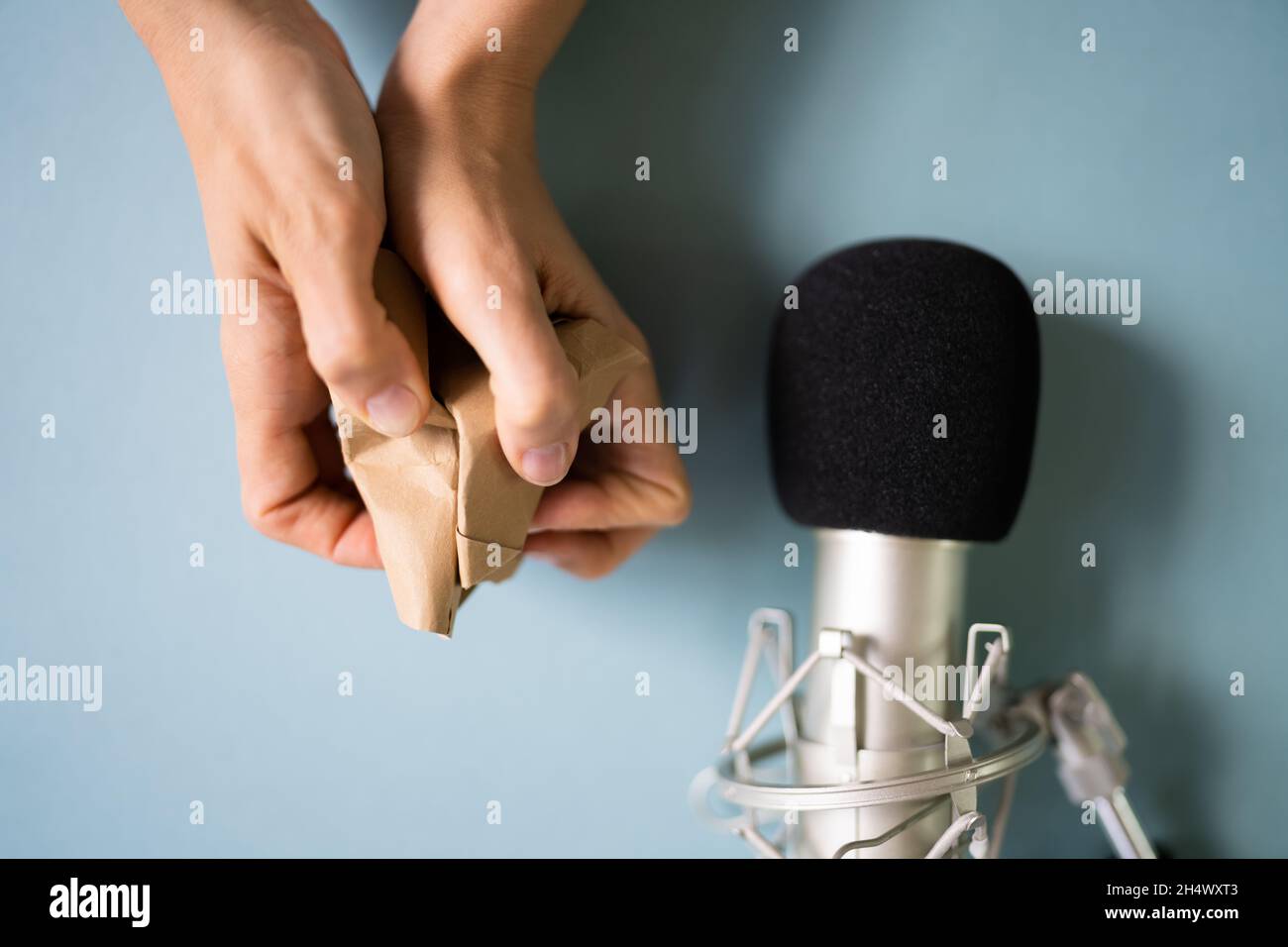 Asmr Autonomous Meridian Sensory Response Woman With Microphone Stock