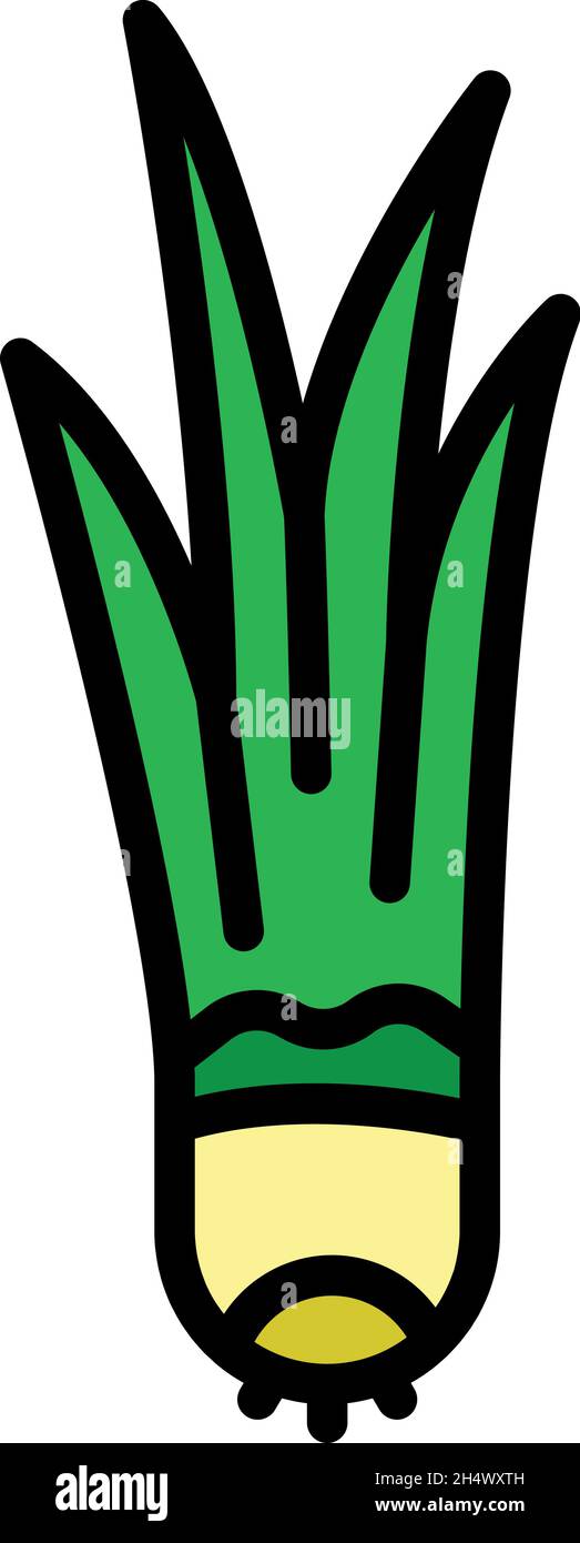 Chives icon. Outline chives vector icon color flat isolated Stock ...