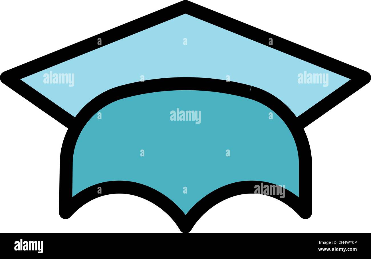 School graduation hat icon. Outline school graduation hat vector icon ...