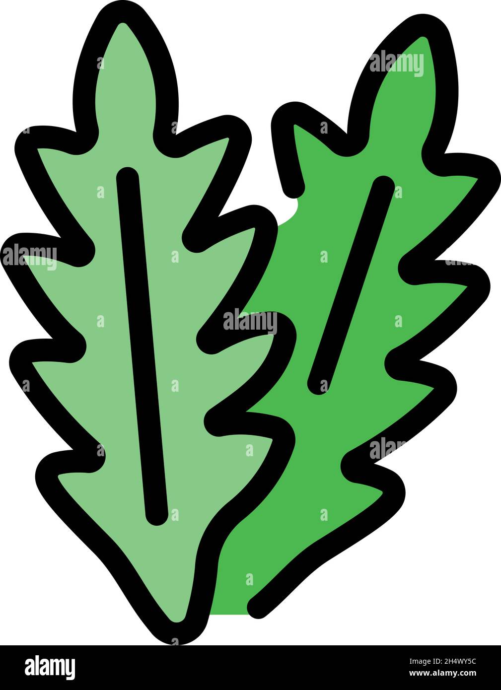 Vegetable arugula icon. Outline vegetable arugula vector icon color flat isolated Stock Vector ...