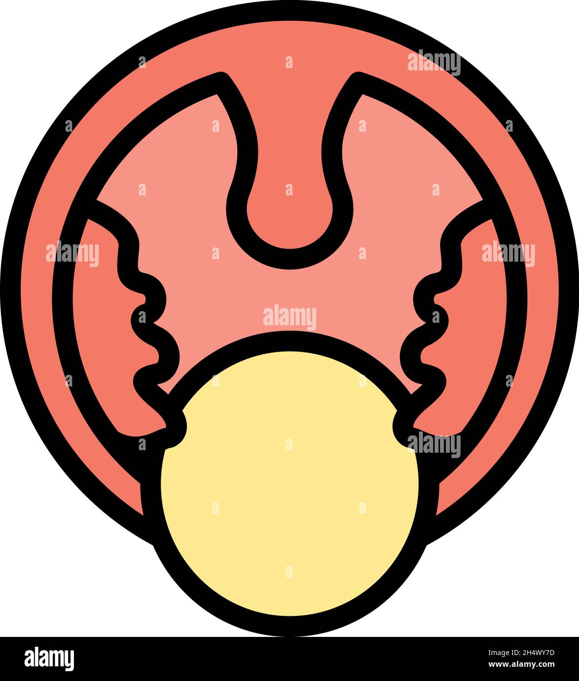 Tonsillitis mouth icon. Outline tonsillitis mouth vector icon color ...