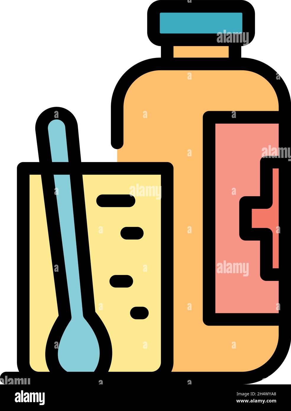 Tonsillitis syrup bottle icon. Outline tonsillitis syrup bottle vector ...