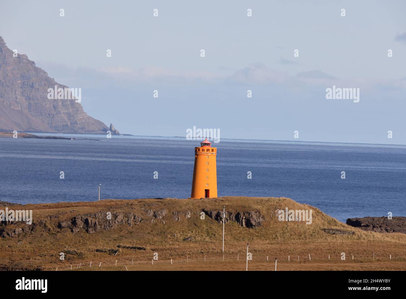 Vattarnes Lighthouse, Reydarfjordur, Iceland Stock Photo - Alamy