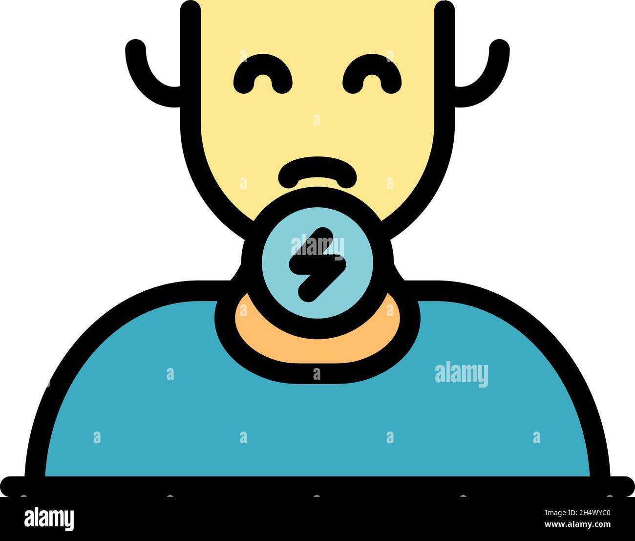 Tonsillitis disease icon. Outline tonsillitis disease vector icon color ...