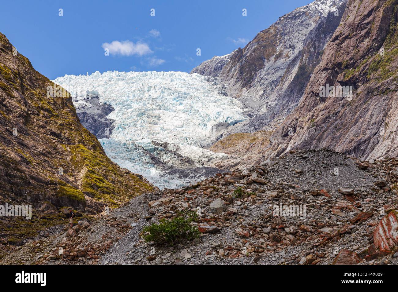 Franz Joseph Glacier. Around the cliffs and ice. South Island, New ...