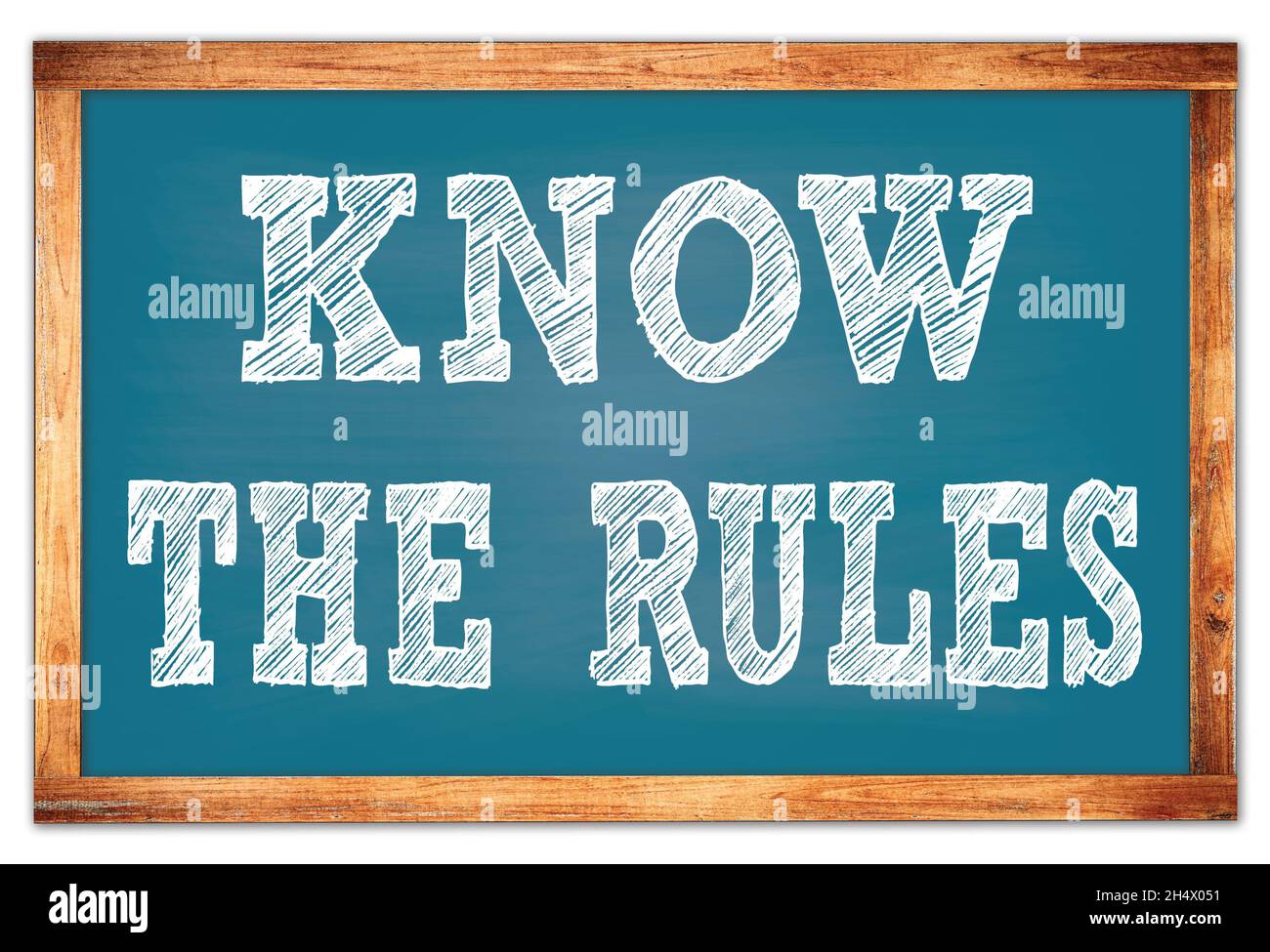 KNOW THE RULES Written On Blue Wooden Frame School Blackboard Stock know-the-rules-written-on-blue-wooden-frame-school-blackboard-stock