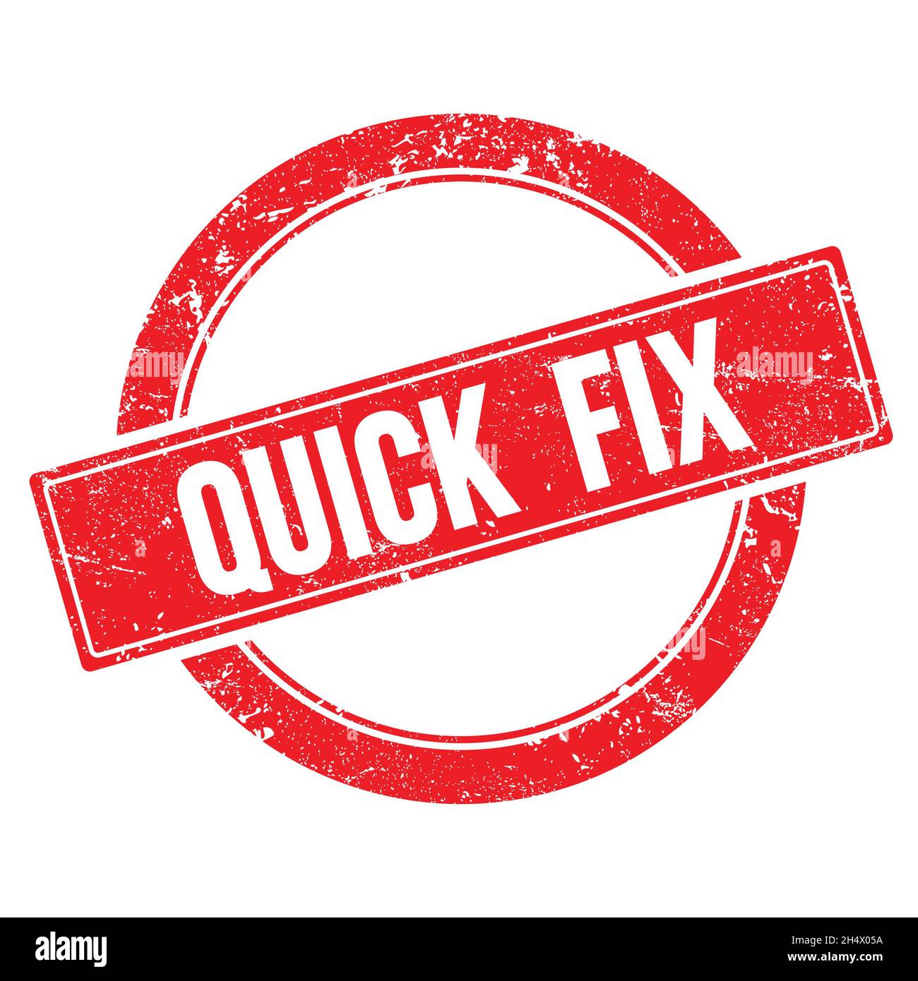 QUICK FIX text on red grungy round vintage stamp Stock Photo - Alamy
