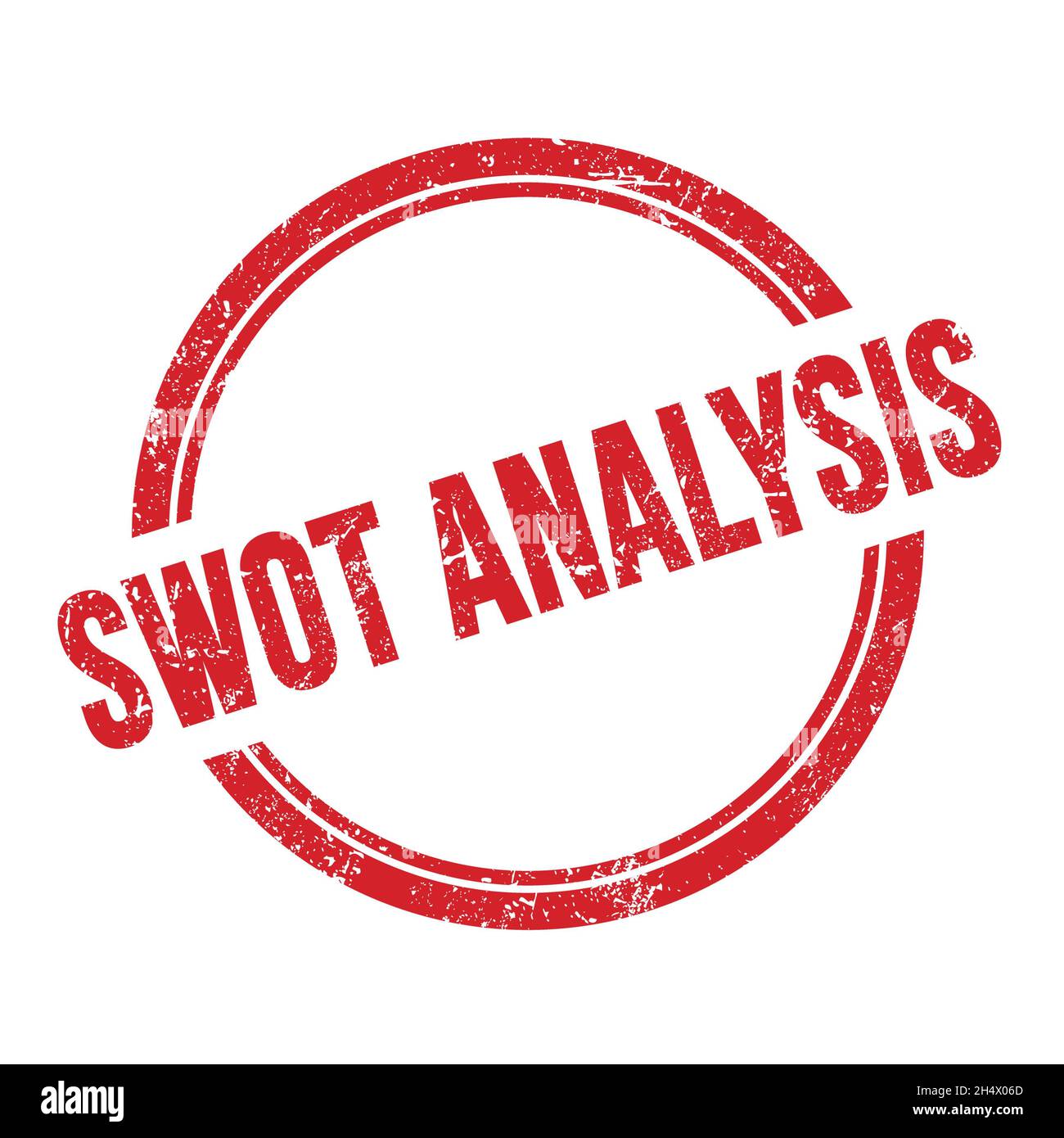 SWOT ANALYSIS text written on red grungy vintage round stamp Stock ...