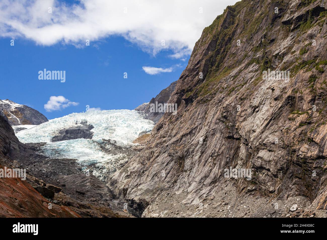 Portrait of Gracier. Glacier View of Franz Josef in New Zealand, South ...