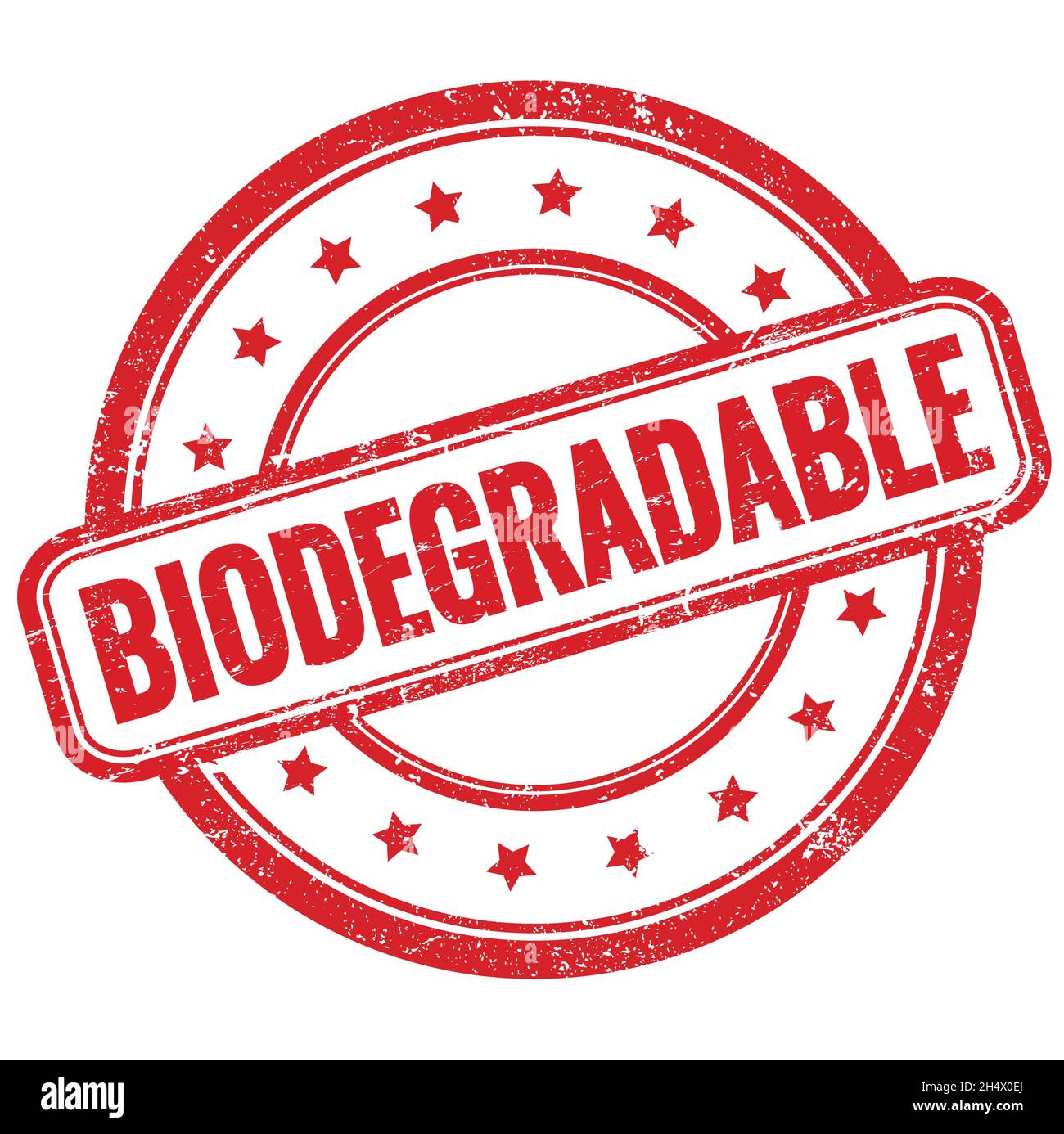 BIODEGRADABLE text on red vintage grungy round rubber stamp Stock Photo ...