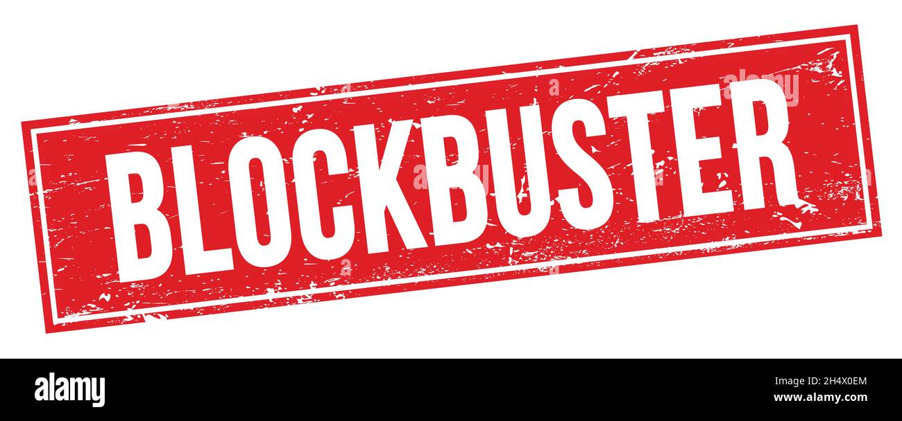 BLOCKBUSTER text on red grungy rectangle stamp sign Stock Photo - Alamy