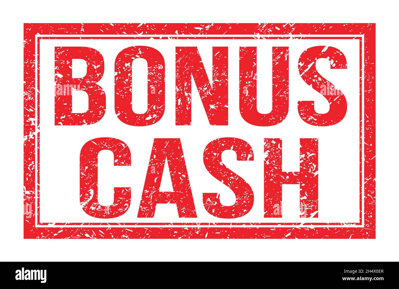 BONUS CASH, words written on red rectangle stamp sign Stock Photo - Alamy
