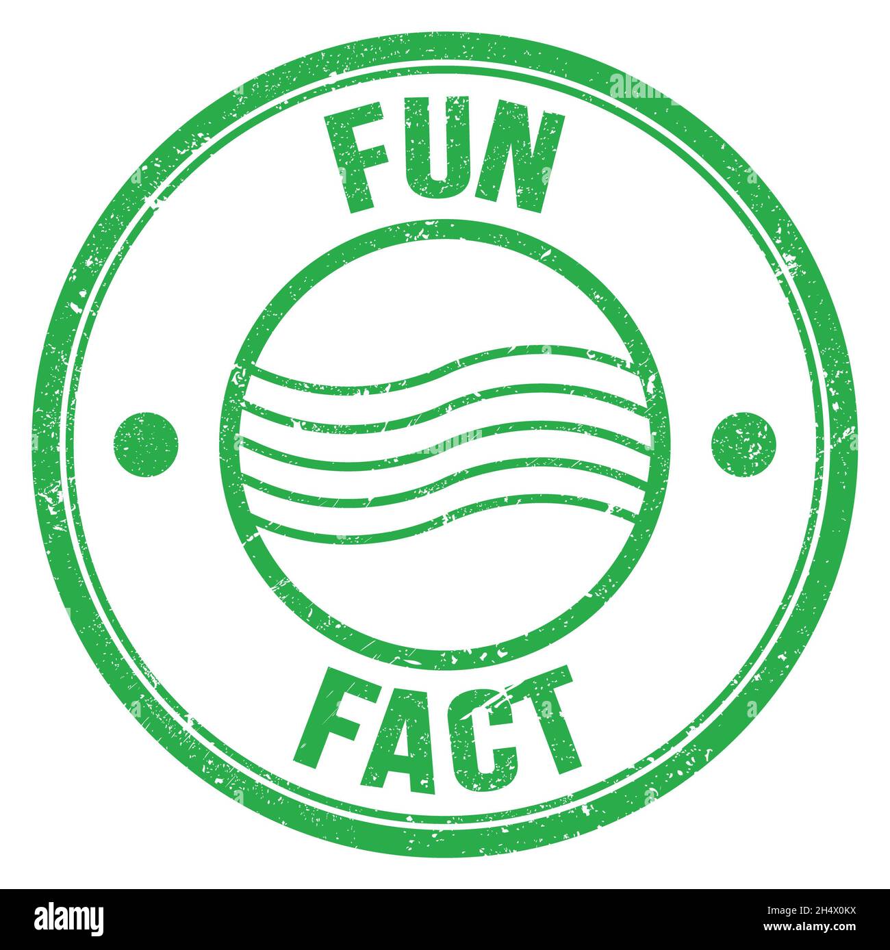 FUN FACT text written on green round postal stamp sign Stock Photo - Alamy