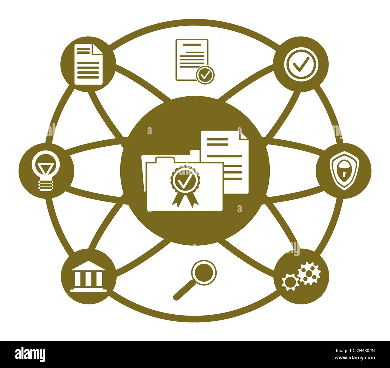 Concept of patent with connected icons Stock Photo - Alamy