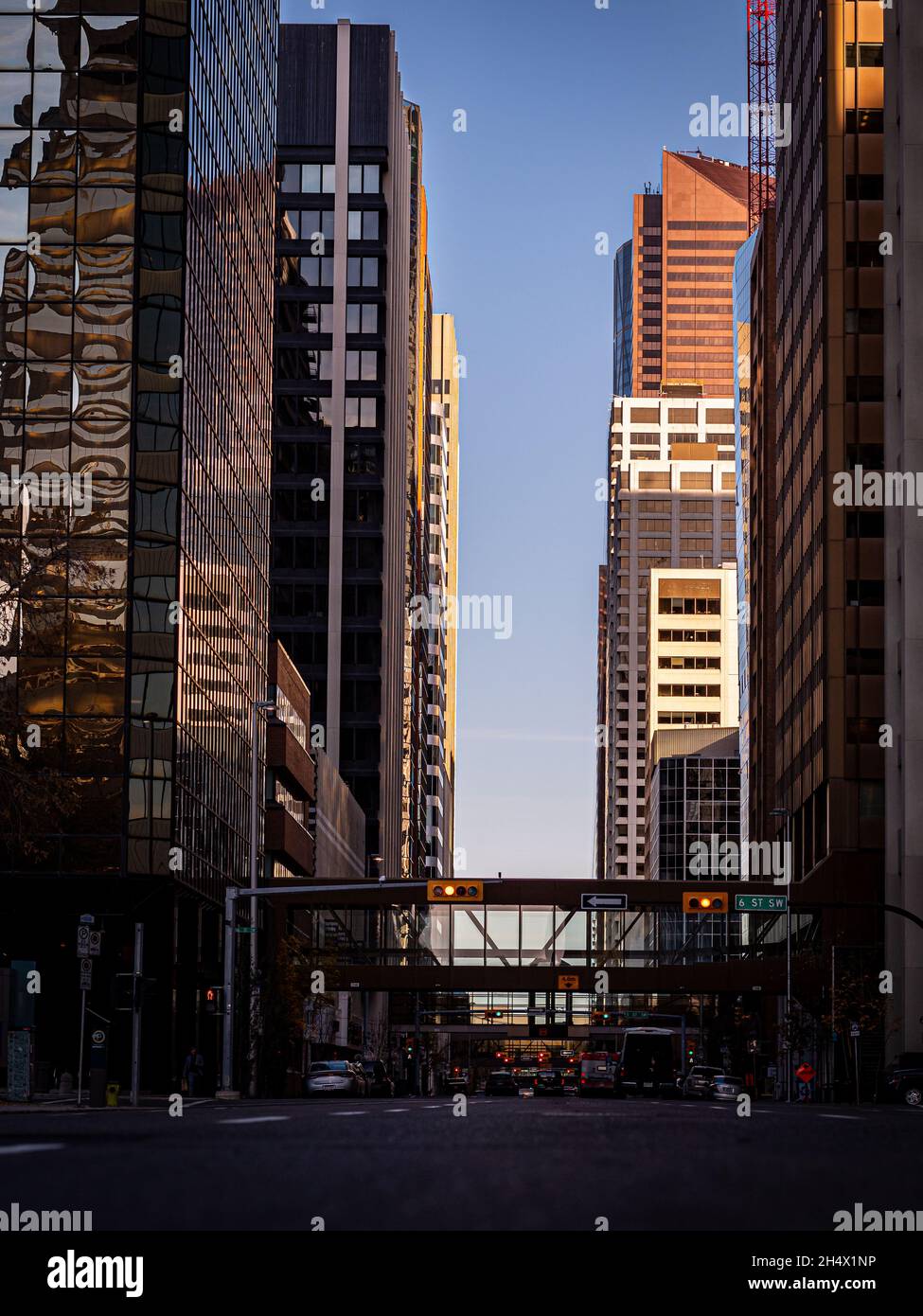 Vertical shot of buildings in Downtown Calgary, Alberta, Canada Stock ...