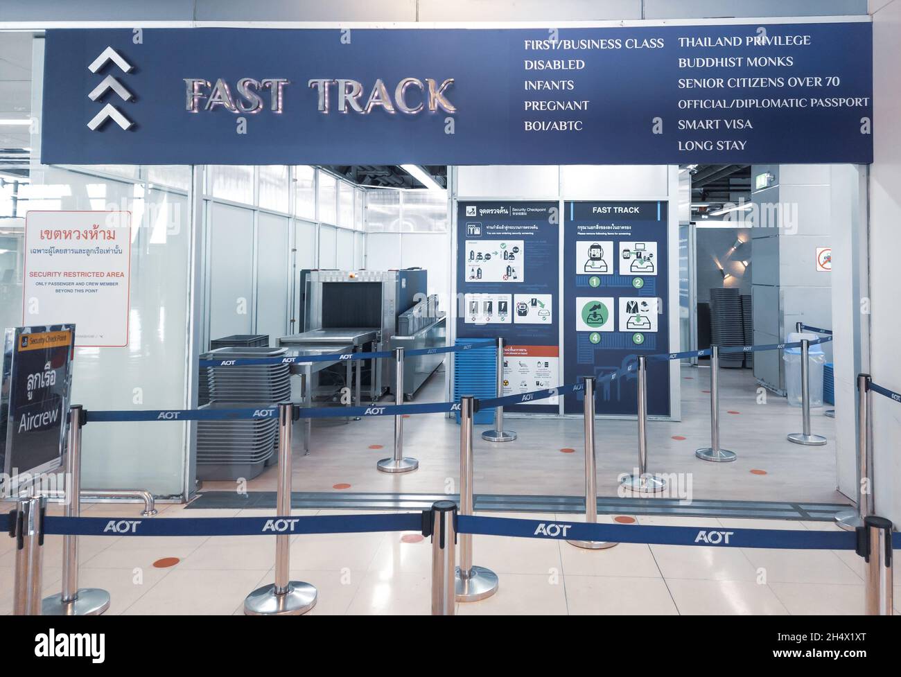 Bangkok, Thailand - November 4, 2021: Fast Track check point at ...