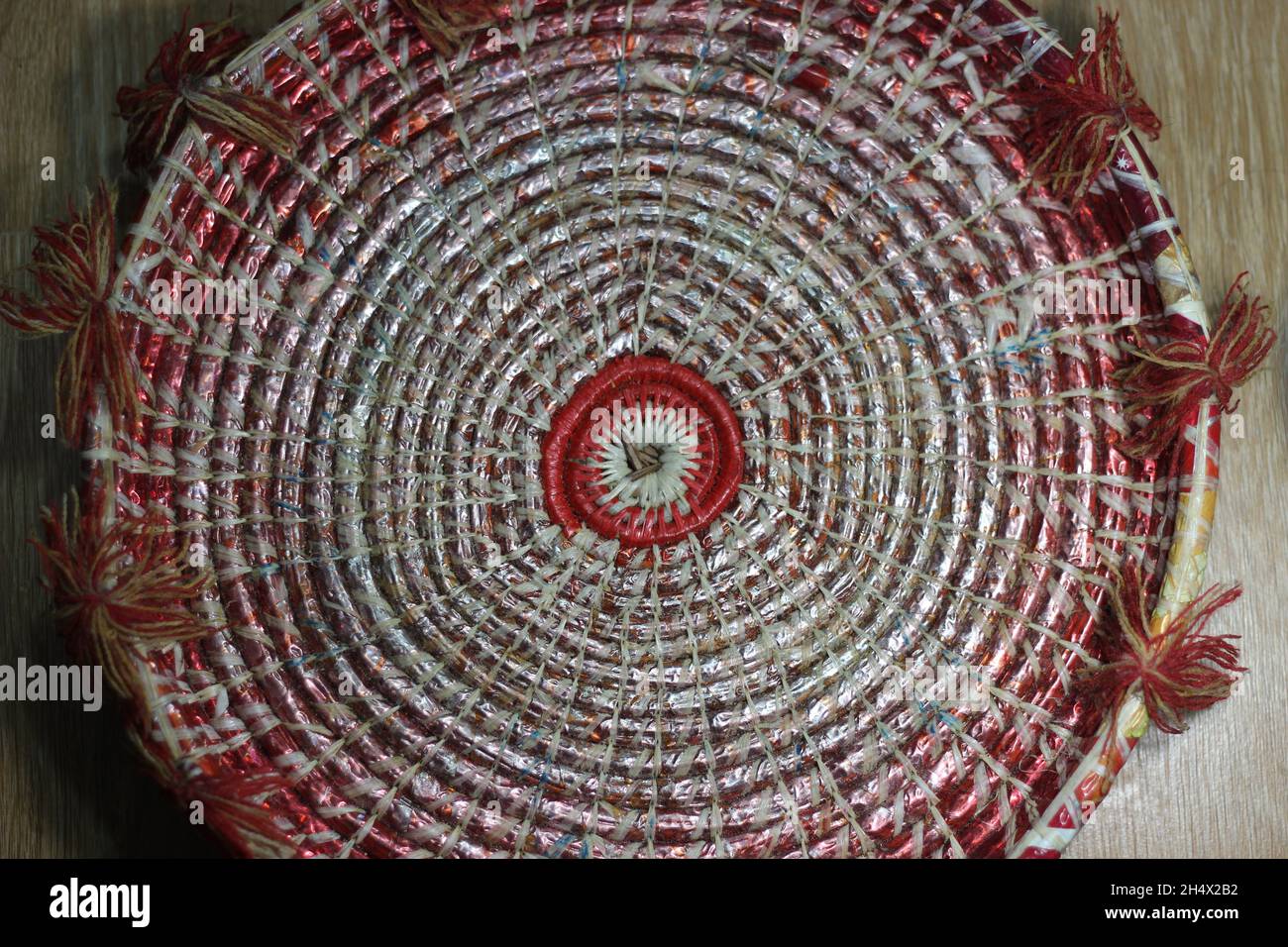 Top view of a chapati serving plate (Changair) traditional Pakistani ...