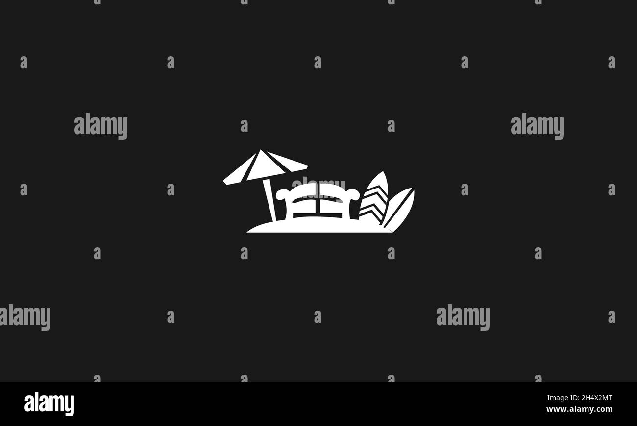 LETTER F LOGO WITH BEACH FURNITURE ICON FOR ILLUSTRATION USE Stock ...