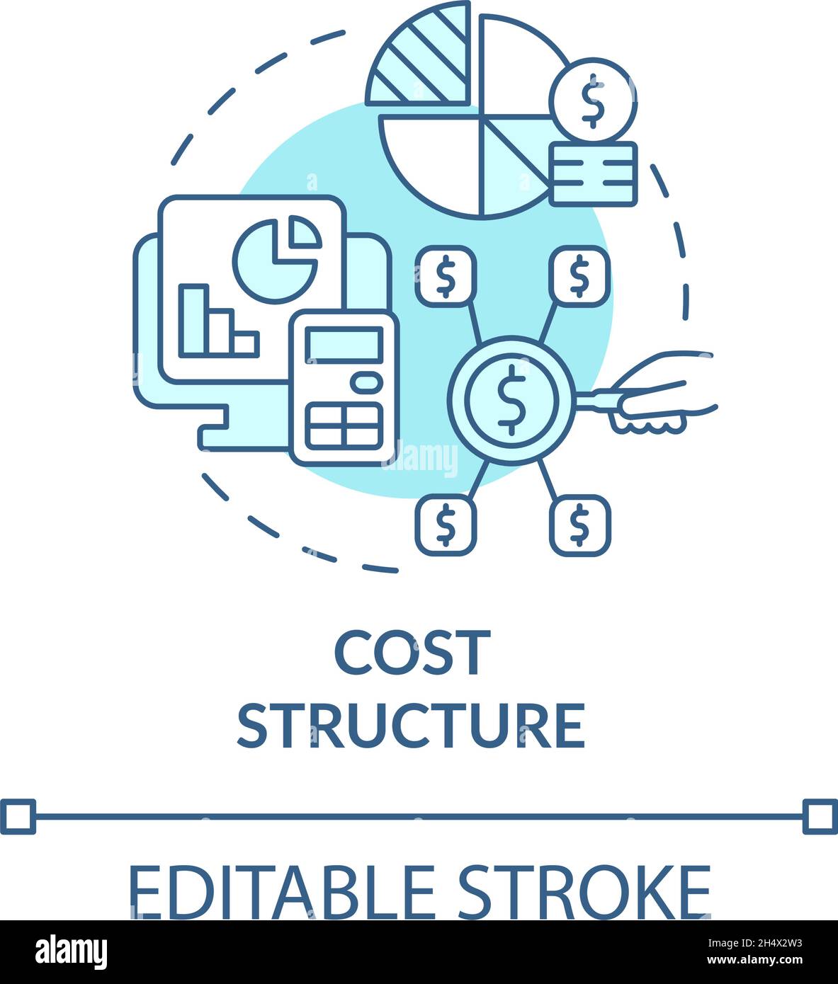 Cost structure blue concept icon Stock Vector Image & Art - Alamy