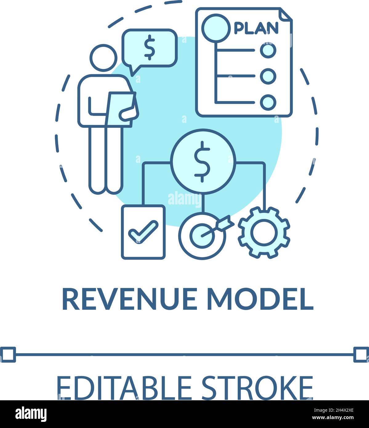 Revenue model blue concept icon Stock Vector Image & Art - Alamy