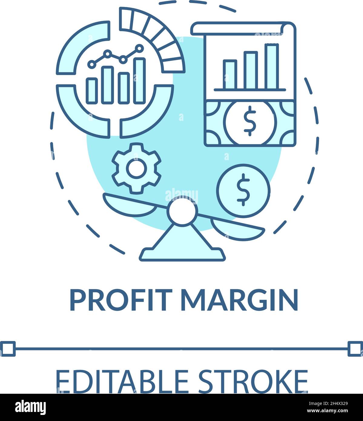 Profit margin blue concept icon Stock Vector Image & Art - Alamy