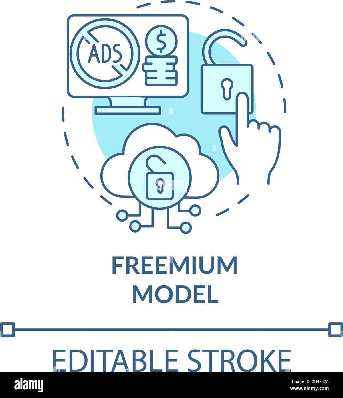 Freemium model blue concept icon Stock Vector Image & Art - Alamy