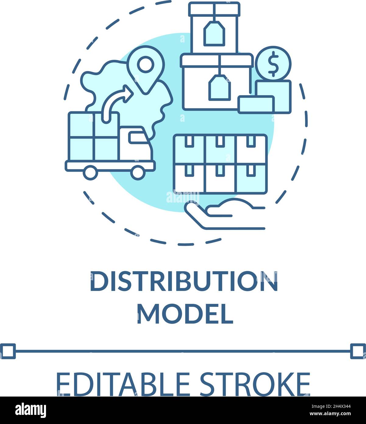 Distribution model blue concept icon Stock Vector Image & Art - Alamy