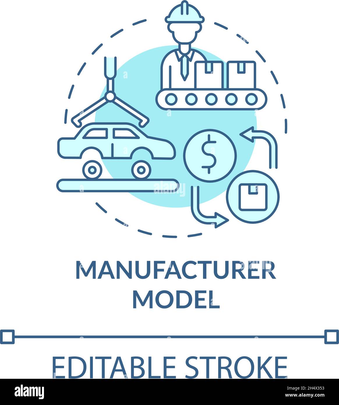 Manufacturing model blue concept icon Stock Vector Image & Art - Alamy