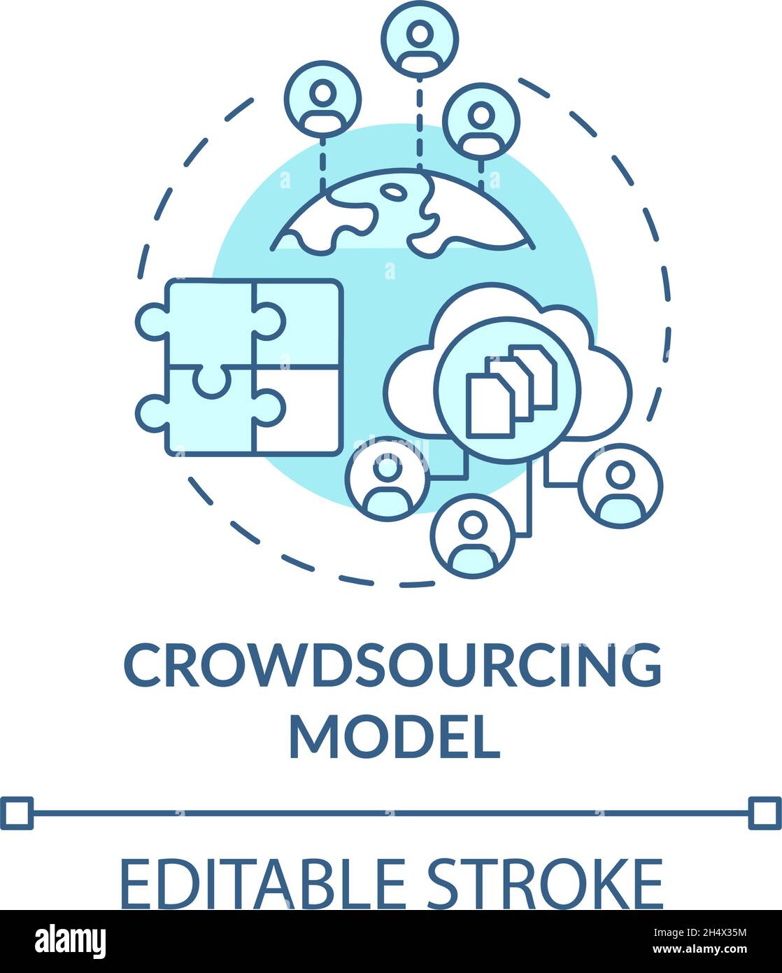 Crowdsourcing model blue concept icon Stock Vector Image & Art - Alamy