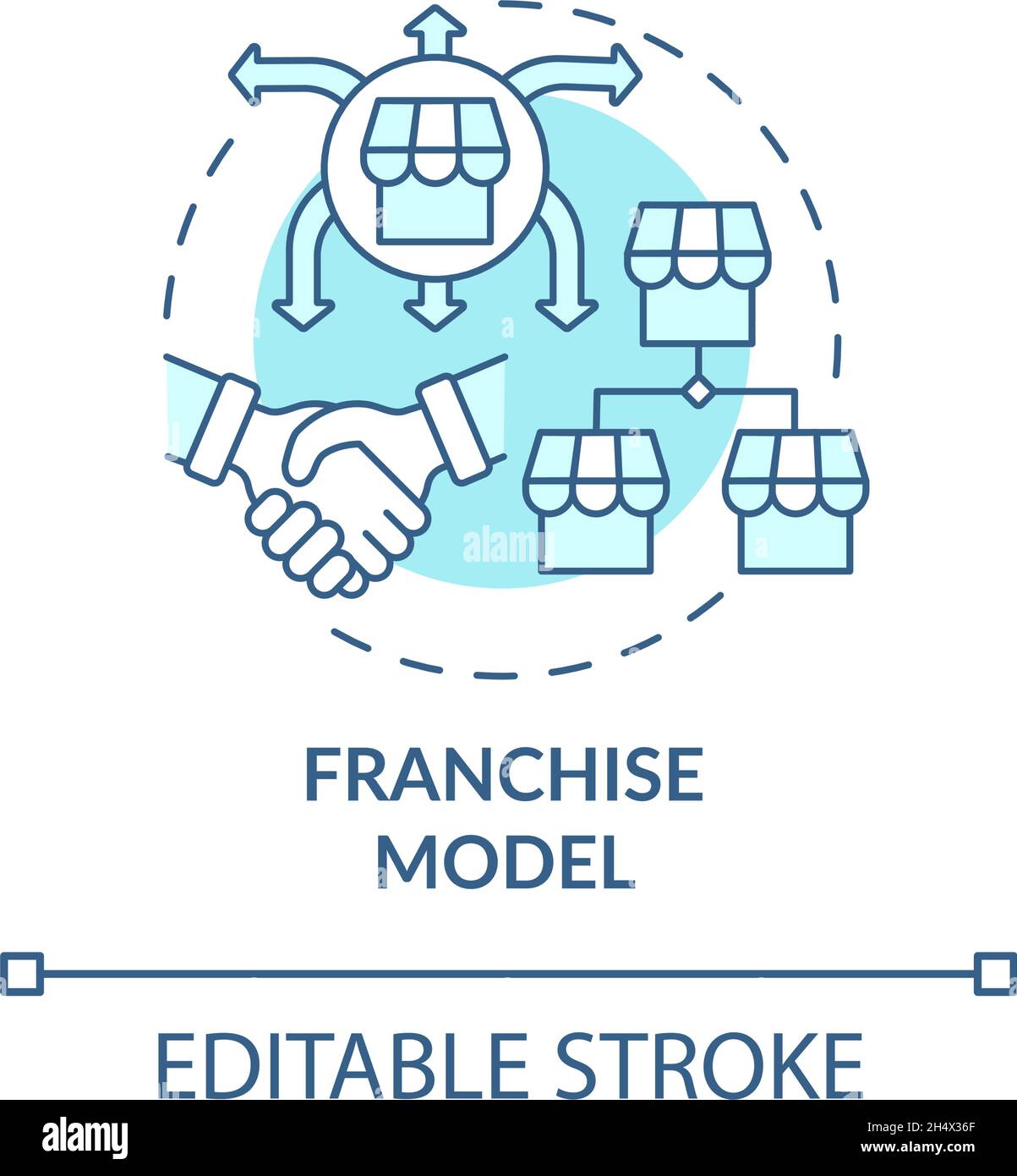 Franchise model blue concept icon Stock Vector Image & Art - Alamy
