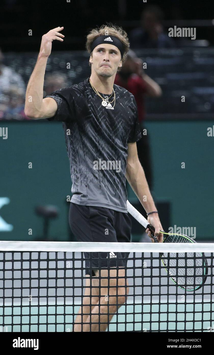 Alexander Sascha Zverev of Germany during the Rolex Paris Masters 2021 ...