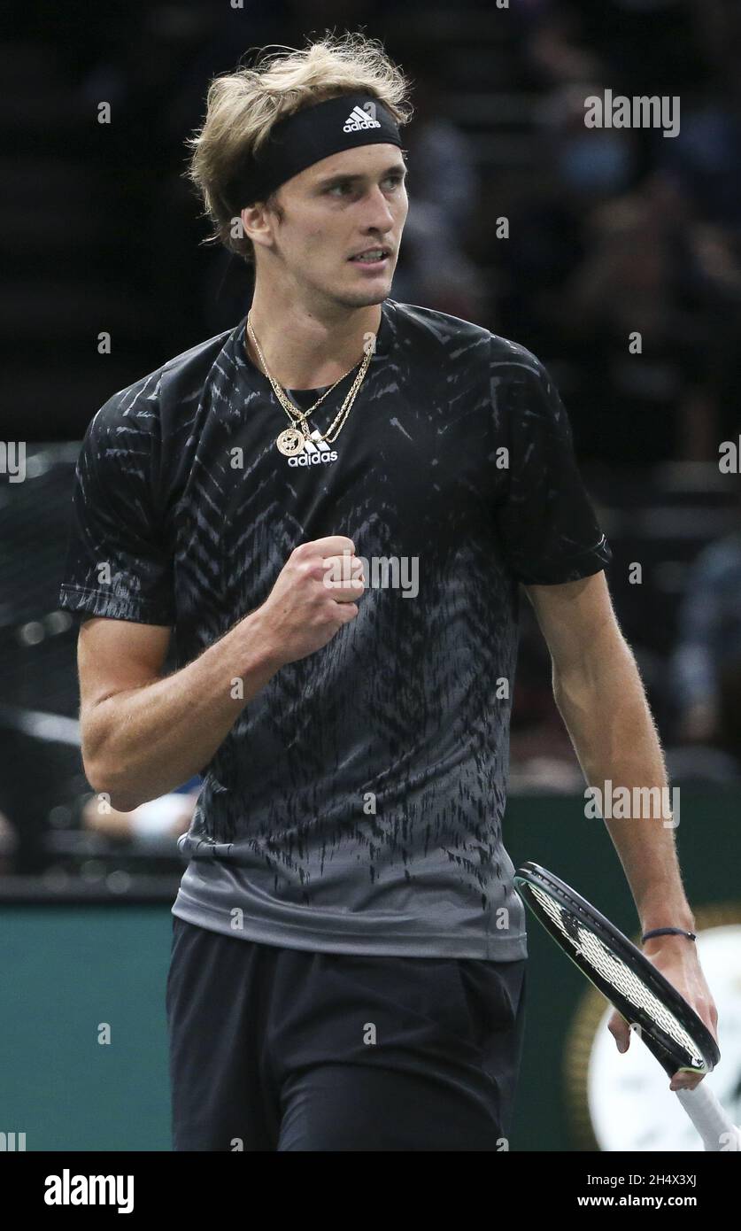 Alexander Sascha Zverev of Germany during the Rolex Paris Masters 2021 ...