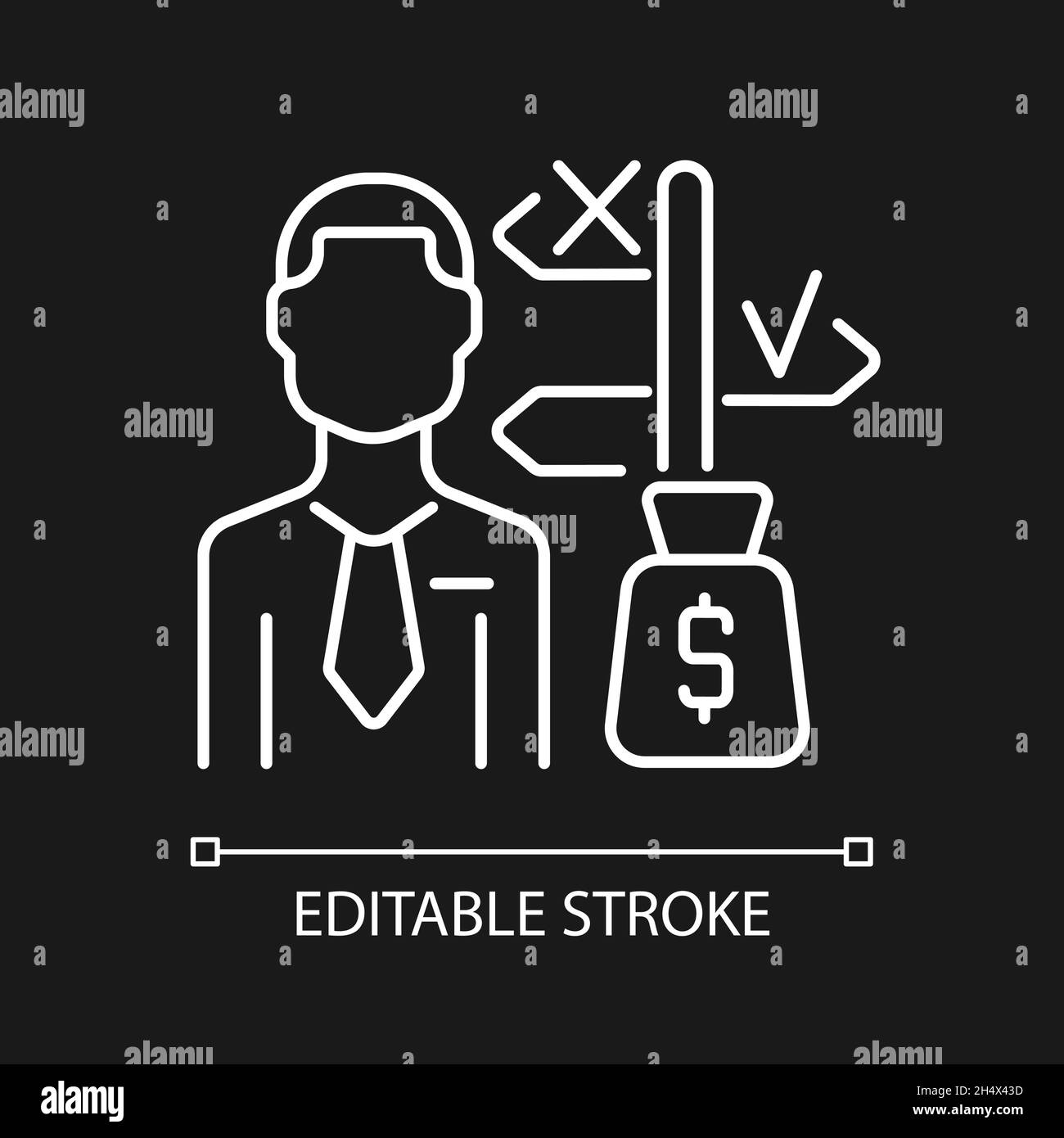 Asset manager white linear icon for dark theme Stock Vector Image & Art ...