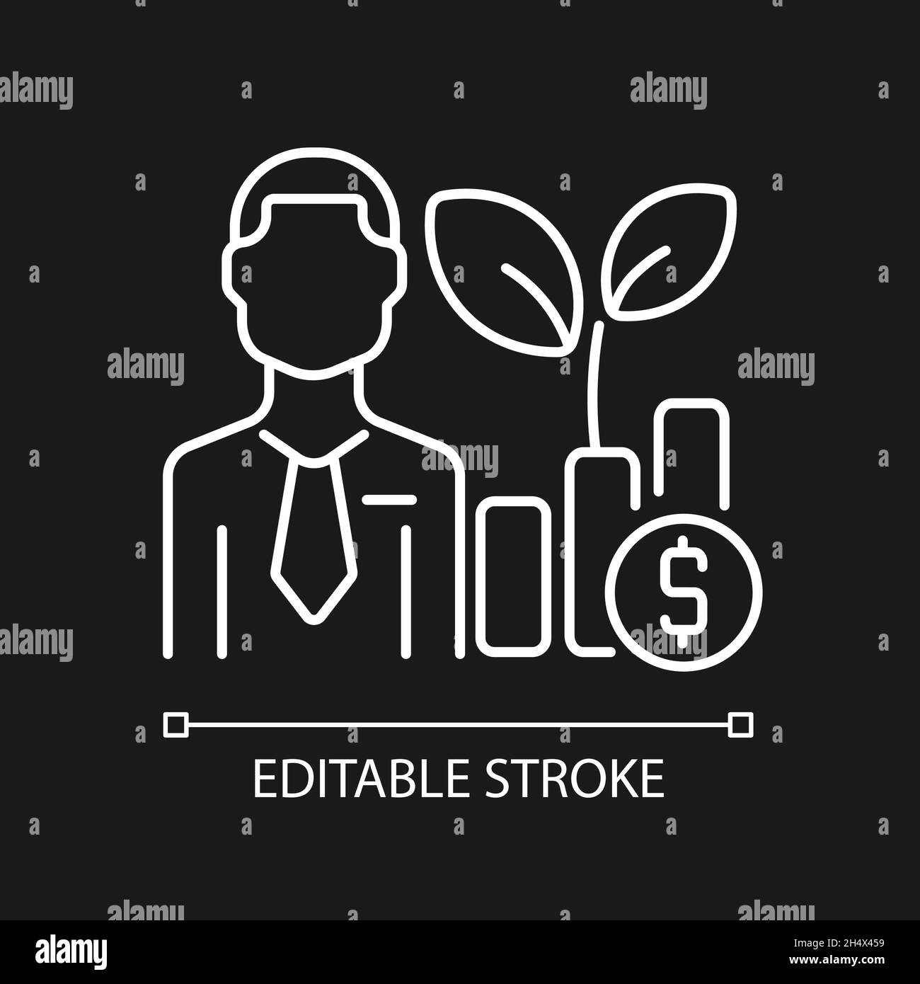 Fund manager white linear icon for dark theme Stock Vector Image & Art ...