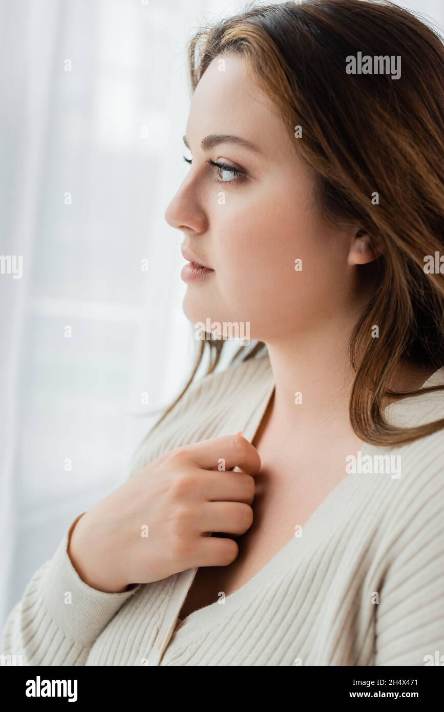 Side view of overweight woman hi-res stock photography and images - Alamy
